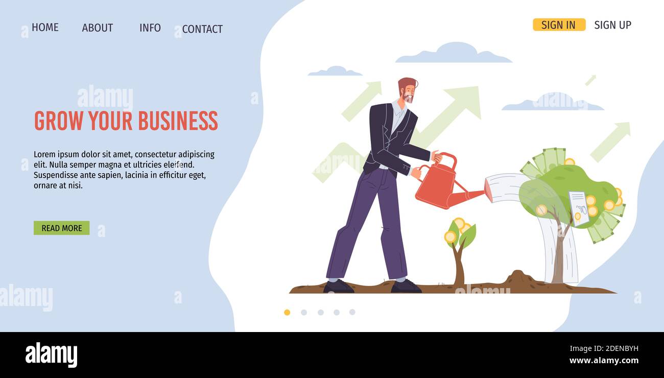 Flat cartoon character make profit,financial vector illustration ...