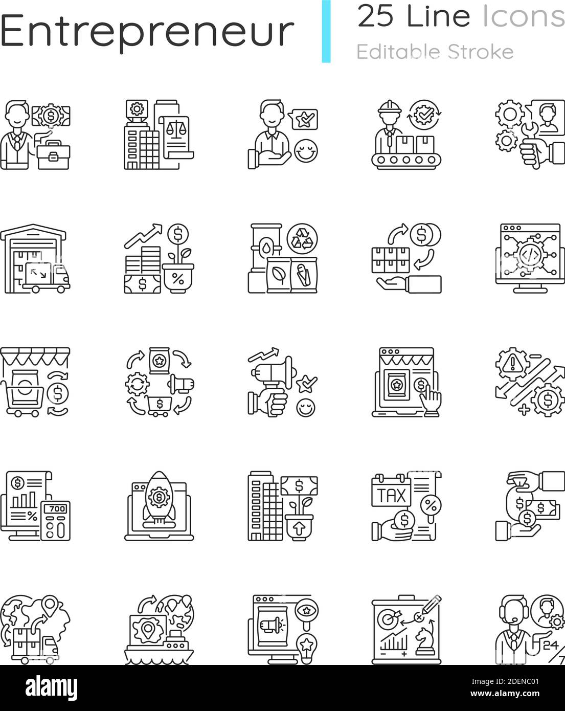 Entrepreneur line icons collection hi-res stock photography and images ...