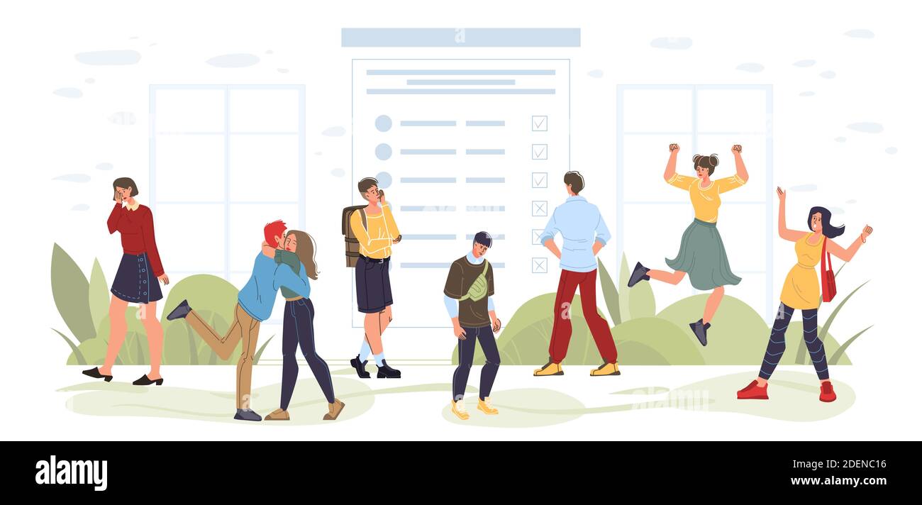 Flat cartoon characters set vector illustration concept Stock Vector ...