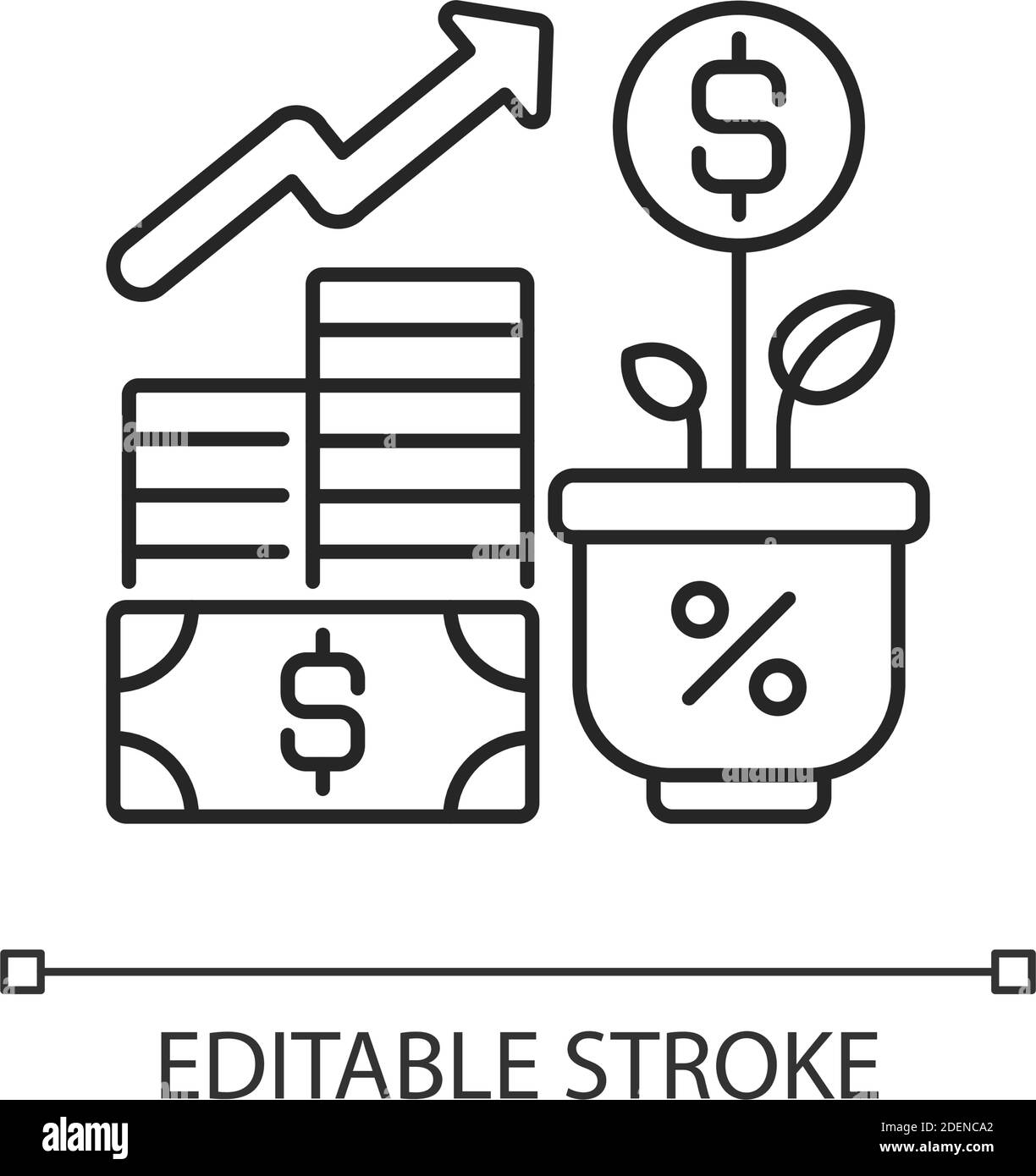 Income increase linear icon Stock Vector Image & Art - Alamy