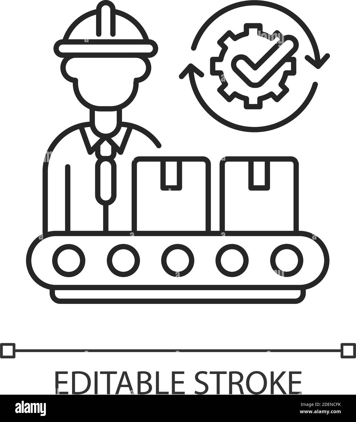Goods manufacturing linear icon Stock Vector Image & Art - Alamy