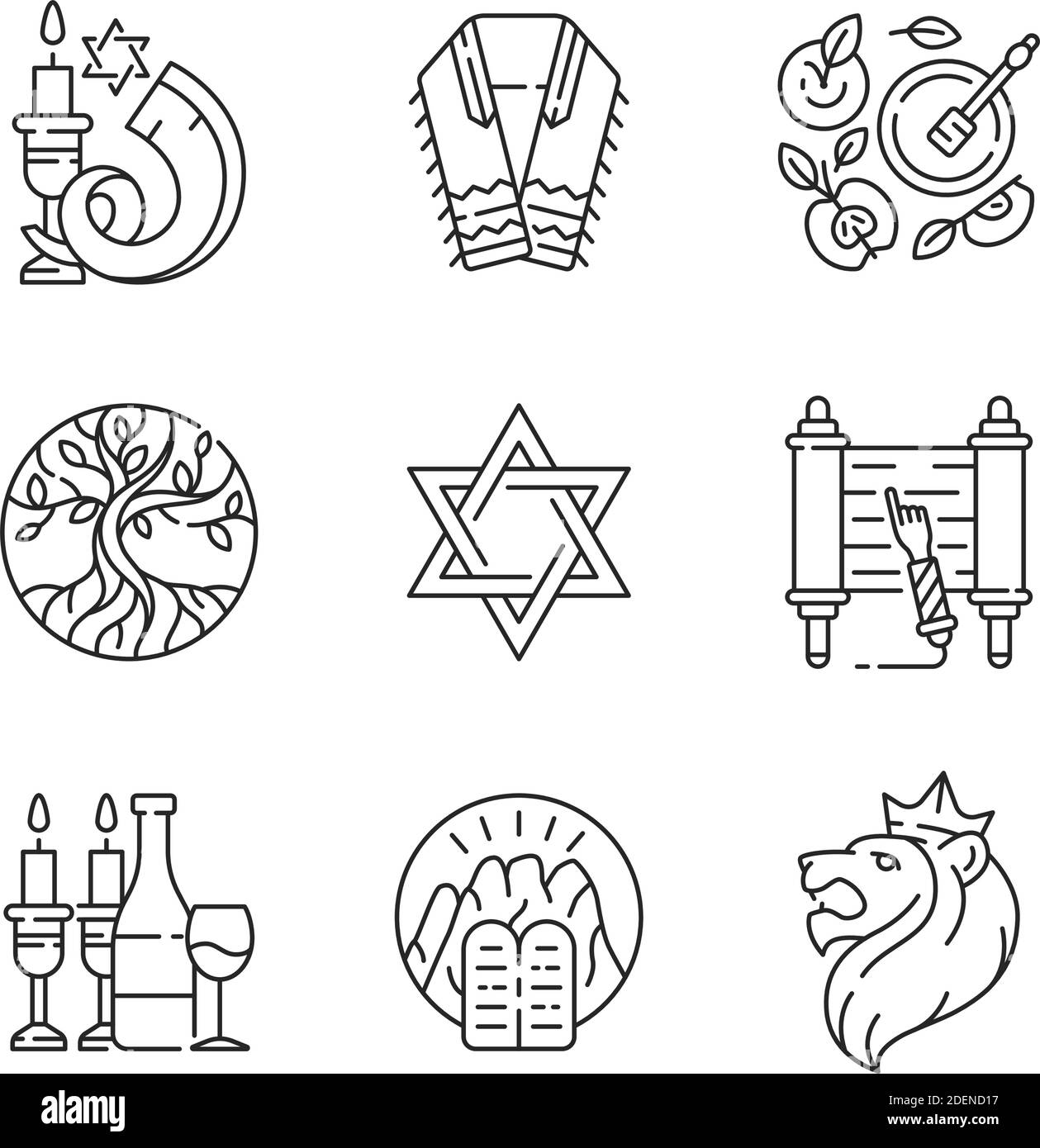 Judaism symbols linear icons set Stock Vector Image & Art - Alamy