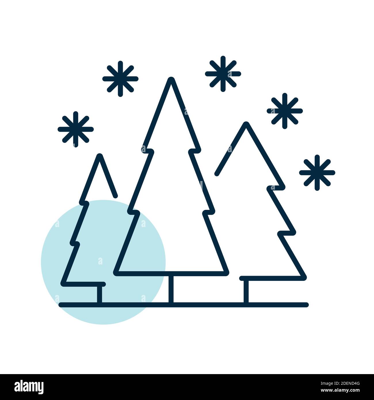 Snow forest vector icon. Winter sign. Graph symbol for travel and ...