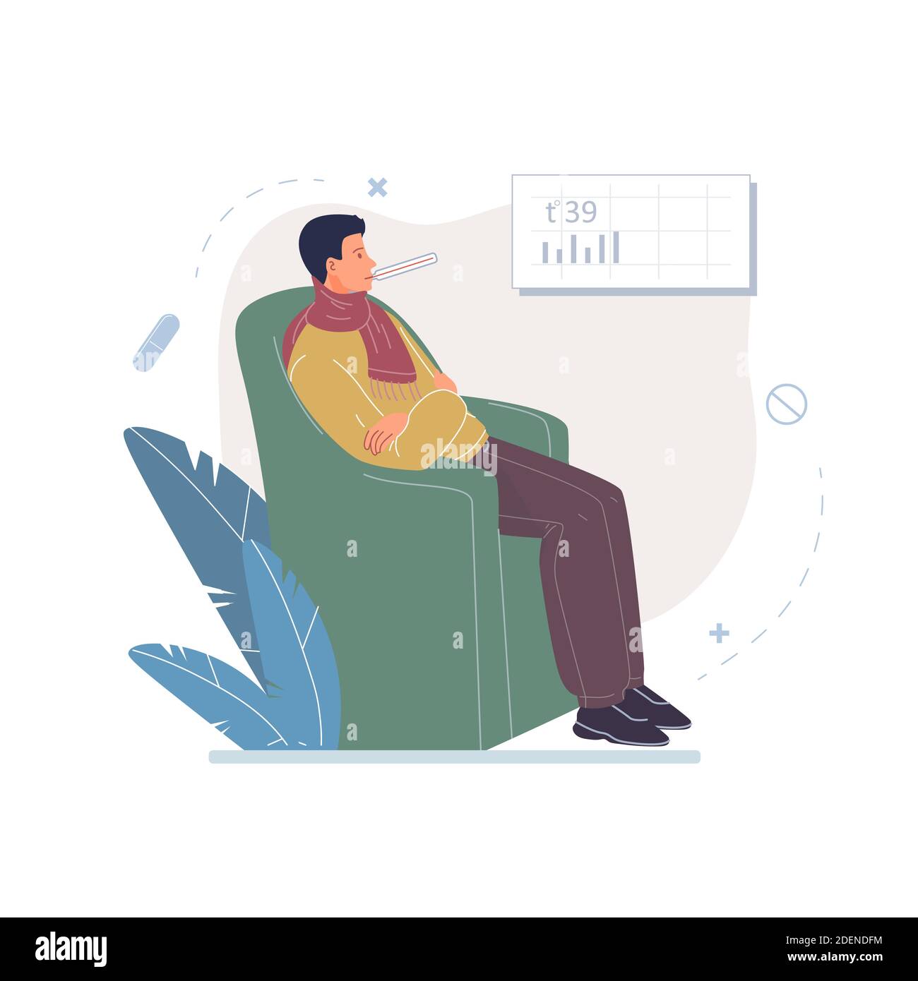 Flat cartoon patient character vector illustration concept Stock Vector ...