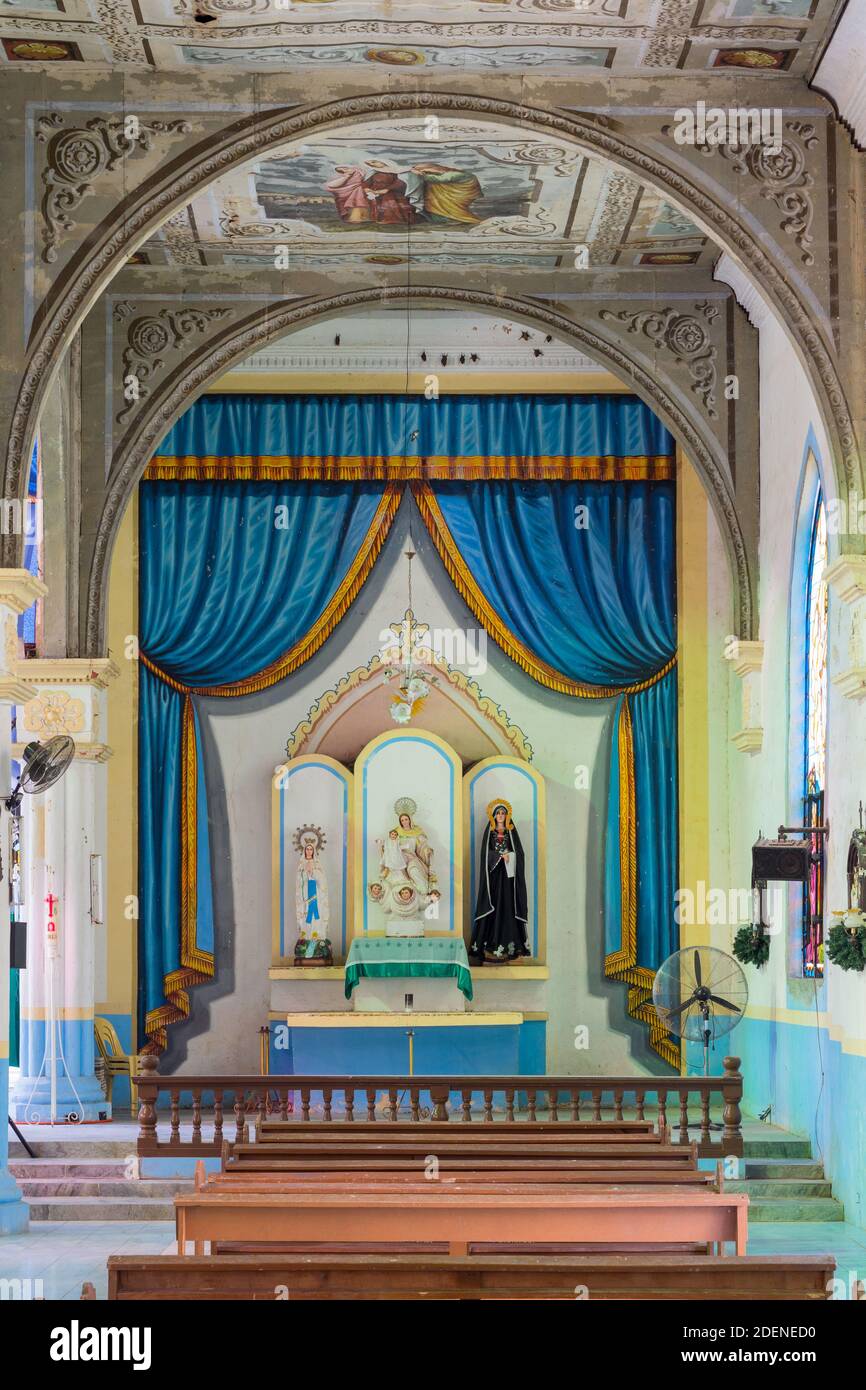 Interior of the heritage church of Lila in Bohol, Philippines Stock ...