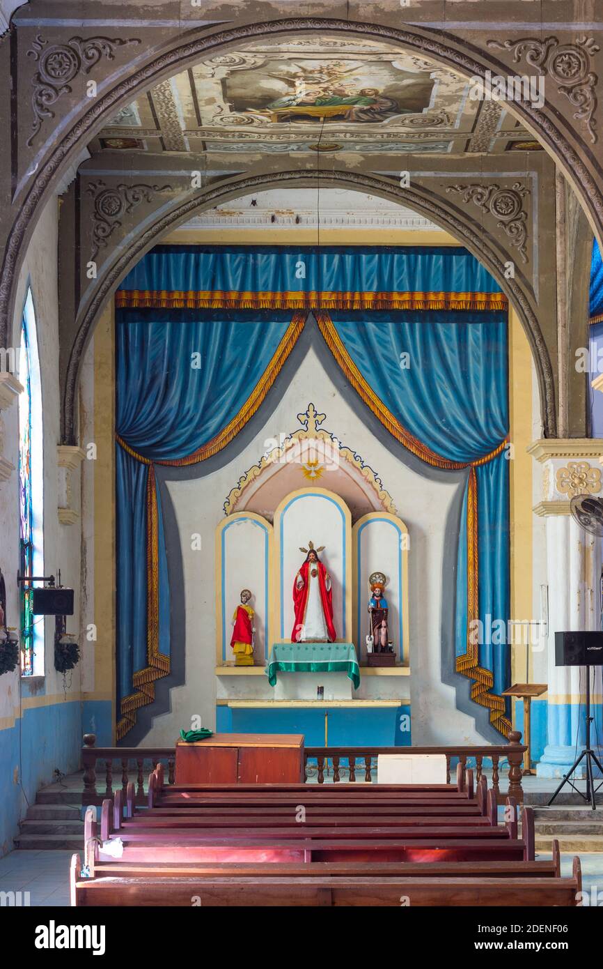 Interior of the heritage church of Lila in Bohol, Philippines Stock ...