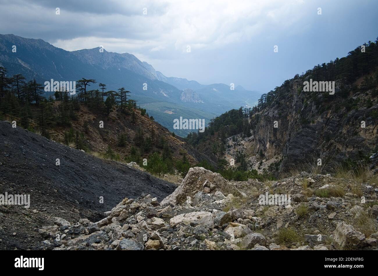 Hiking trail in the Turkish mountains, Extreme terrain on the Lycian ...