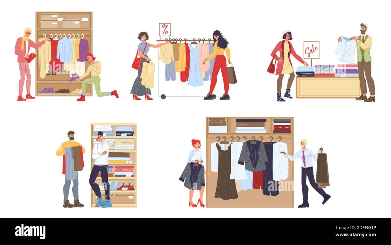 Flat cartoon characters set vector illustration concept Stock Vector ...
