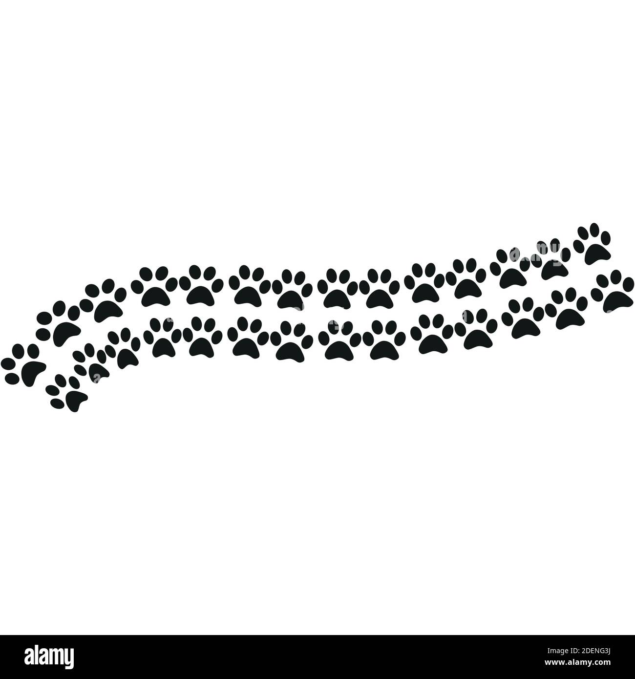 Blue paw in modern style on white background. Colorful line design ...