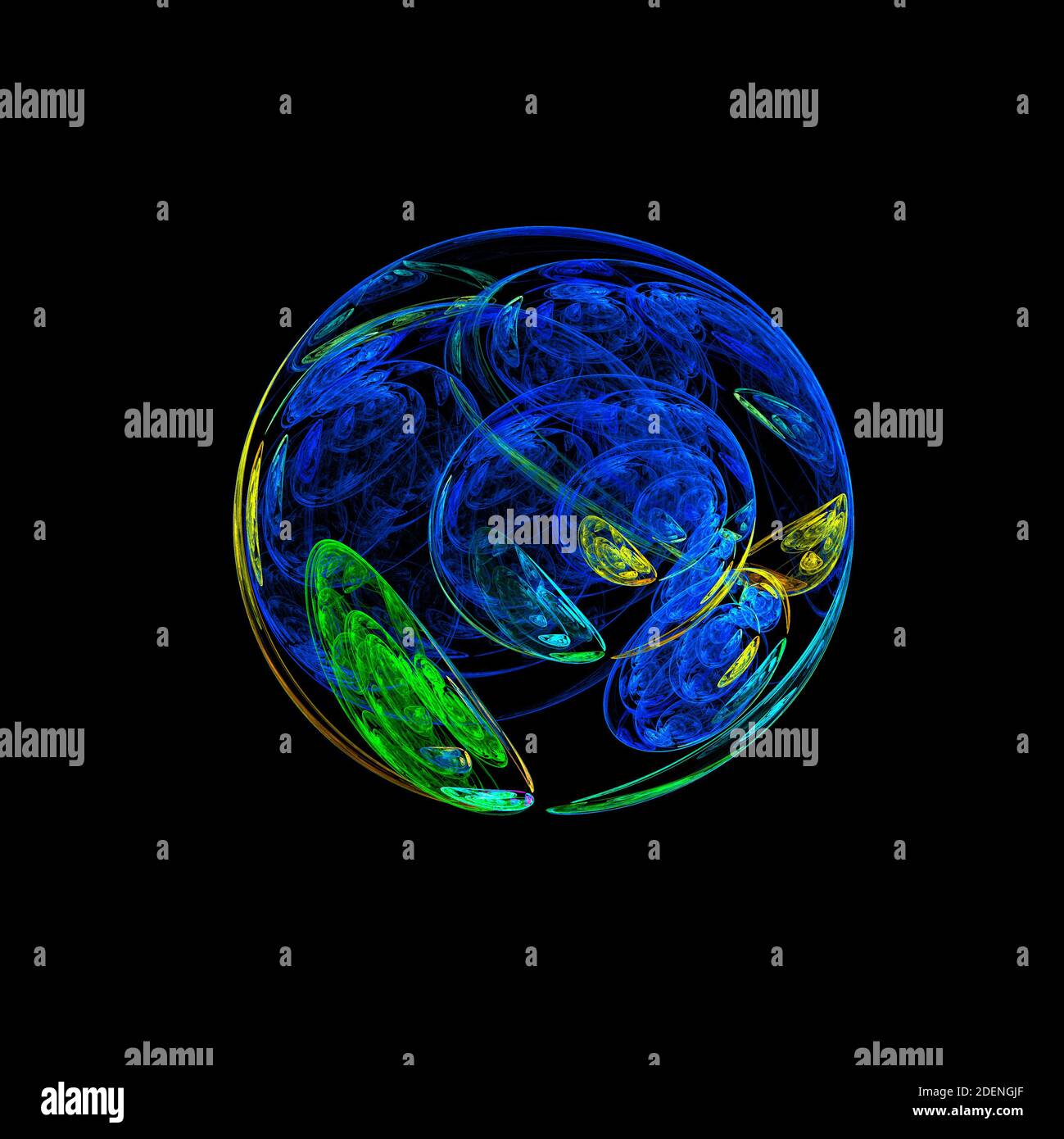 beautiful color fractal spherical spatial abstraction symbolizing the ...