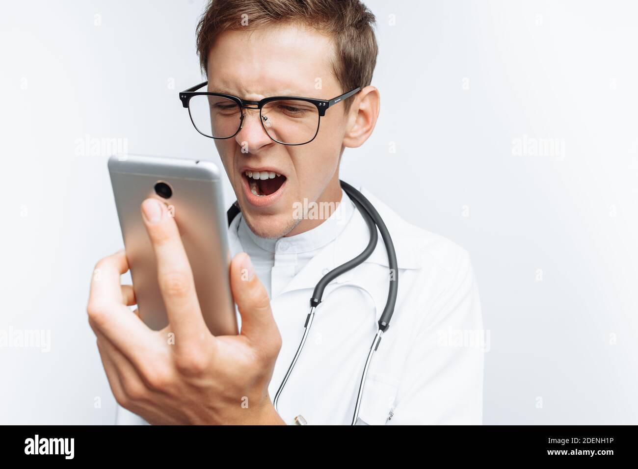 Angry patient man hospital hi-res stock photography and images - Alamy