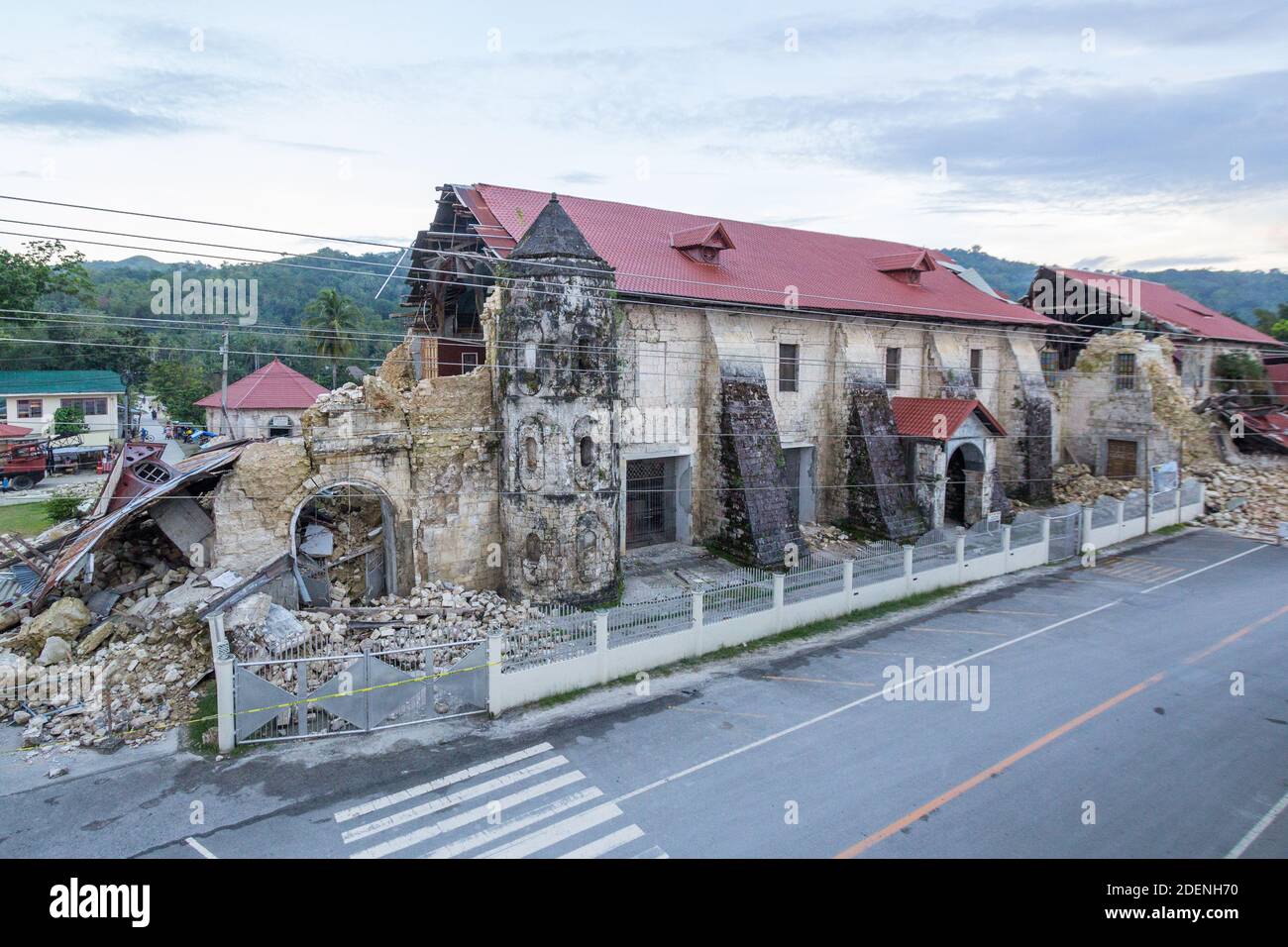 Church damage due to earthquake in Bohol, Philippines Stock Photo - Alamy
