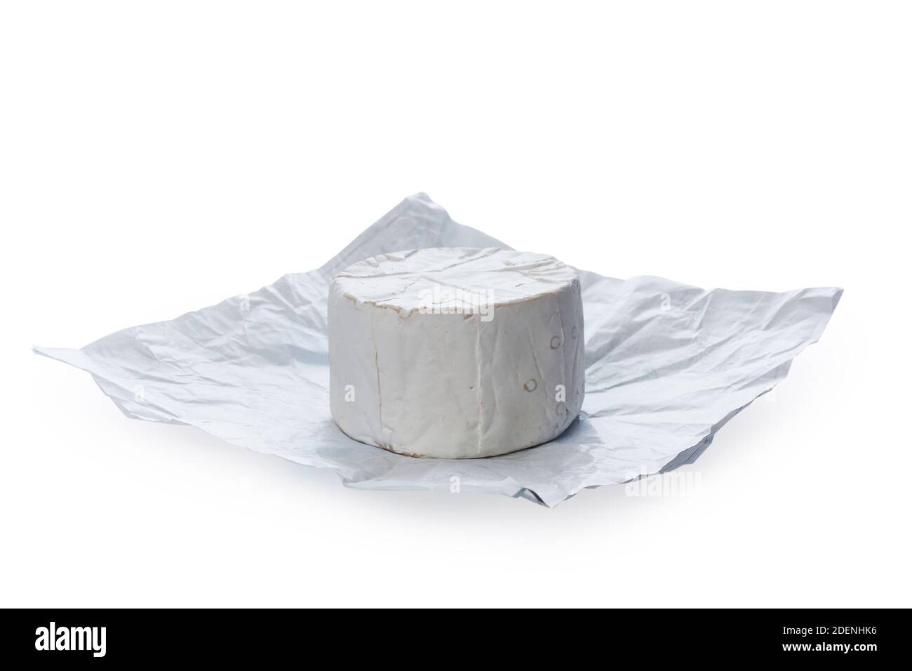 Camembert moldy cheese isolated on white background. Mixture of ...