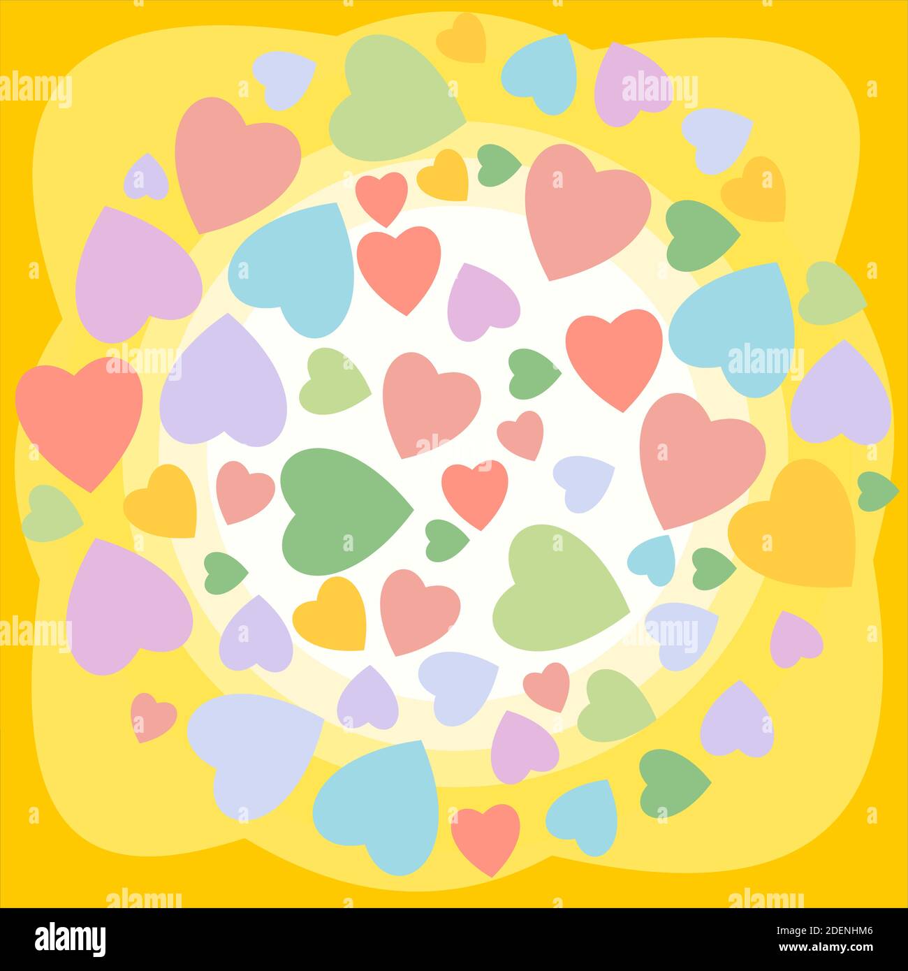 Abstract background with hearts. Cartoon flat style. Isolated over ...