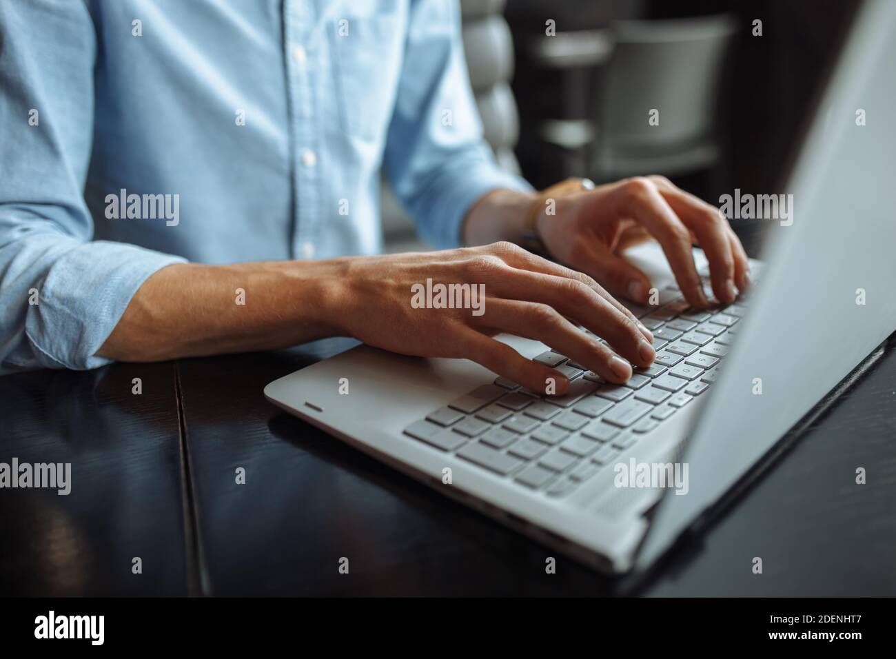 Hands close-up, typing on the laptop keyboard, isolated Stock Photo - Alamy