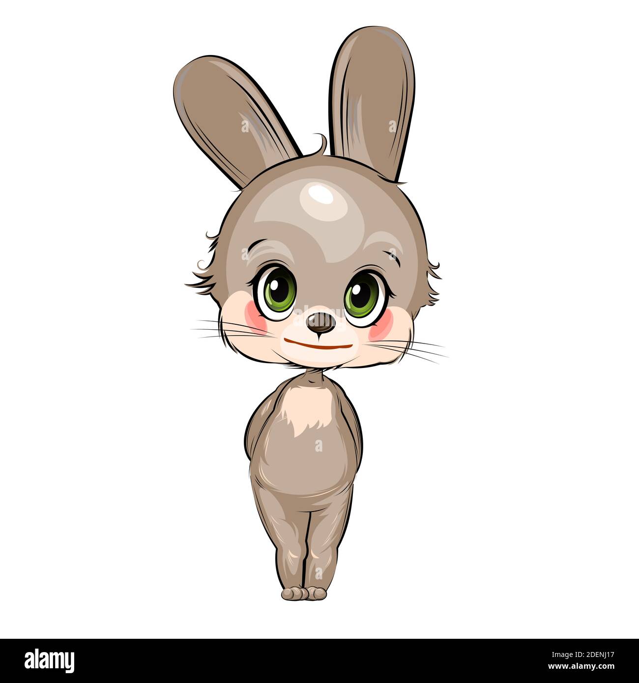 Little hare. Rabbit cub. Cute funny animal. Child. Cartoon style ...