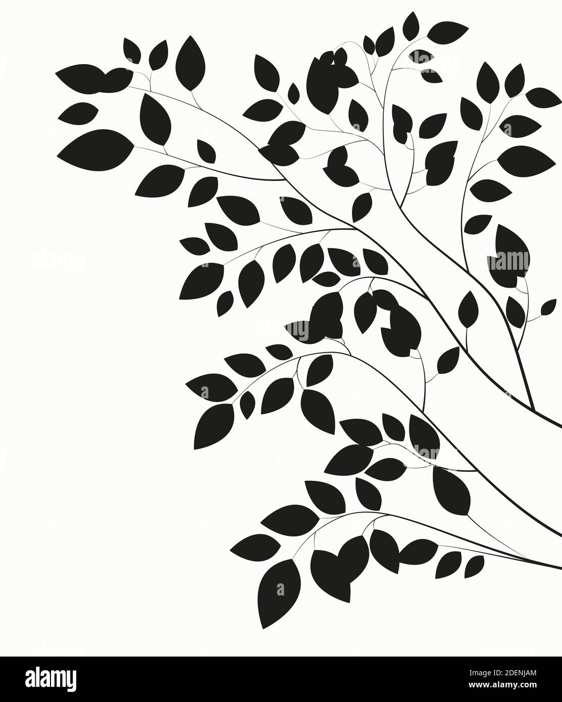 Beautiful Tree Silhouette on a White Background Illustration Stock ...