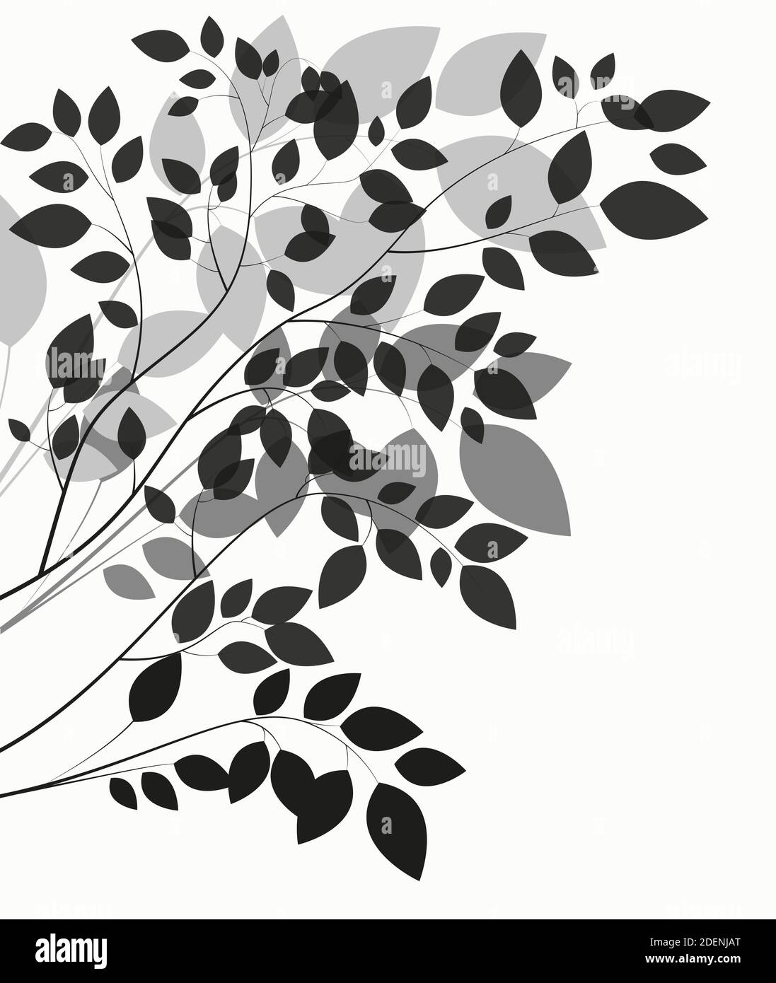 Beautiful Tree Silhouette on a White Background Illustration Stock ...