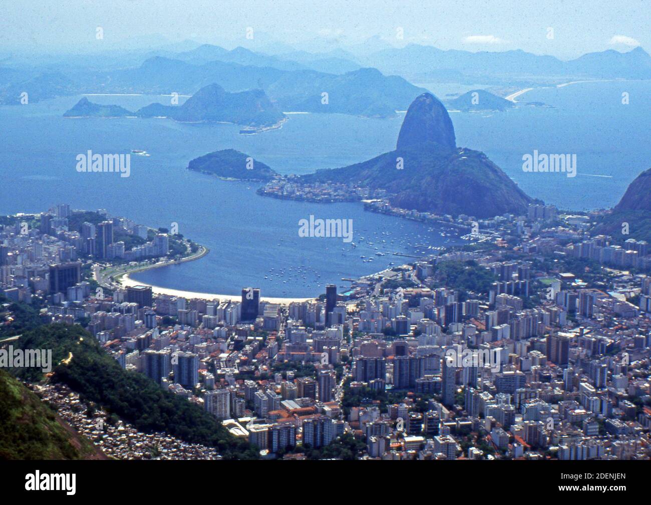 Rio de Janeiro, Brasil. From above (scanned from Fujichrome Provia ...