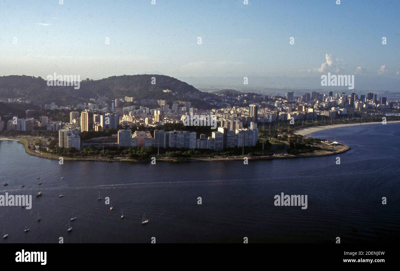 Rio de Janeiro, Brasil. From above (scanned from Fujichrome Provia ...