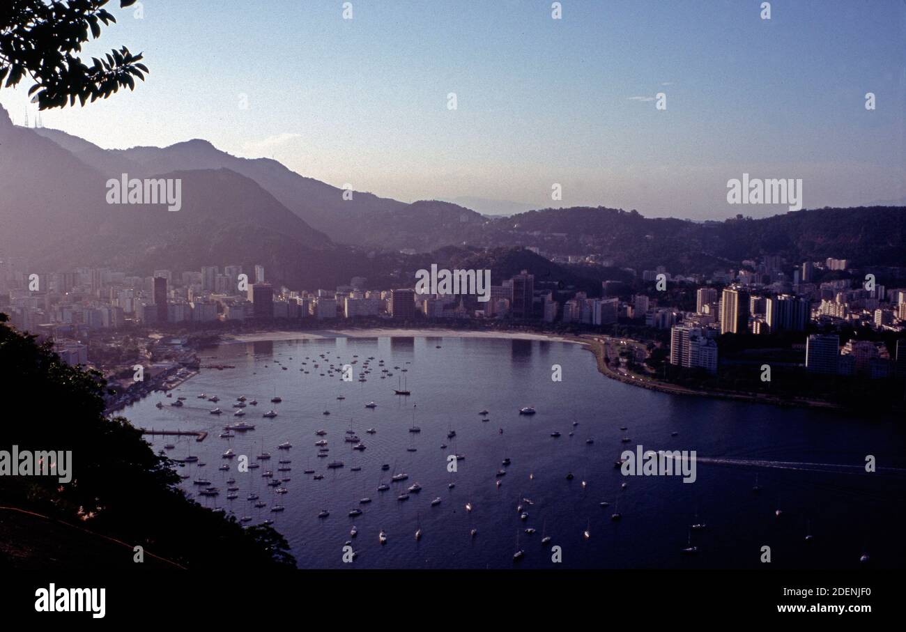 Rio de Janeiro, Brasil. From above (scanned from Fujichrome Provia ...