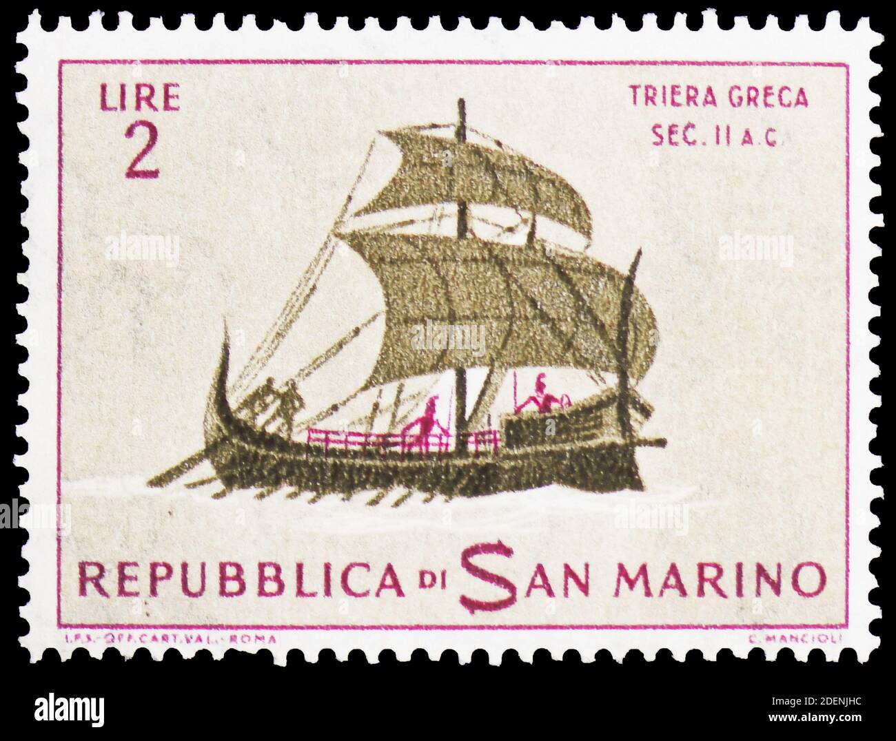 MOSCOW, RUSSIA - JUNE 28, 2020: Postage stamp printed in San Marino ...