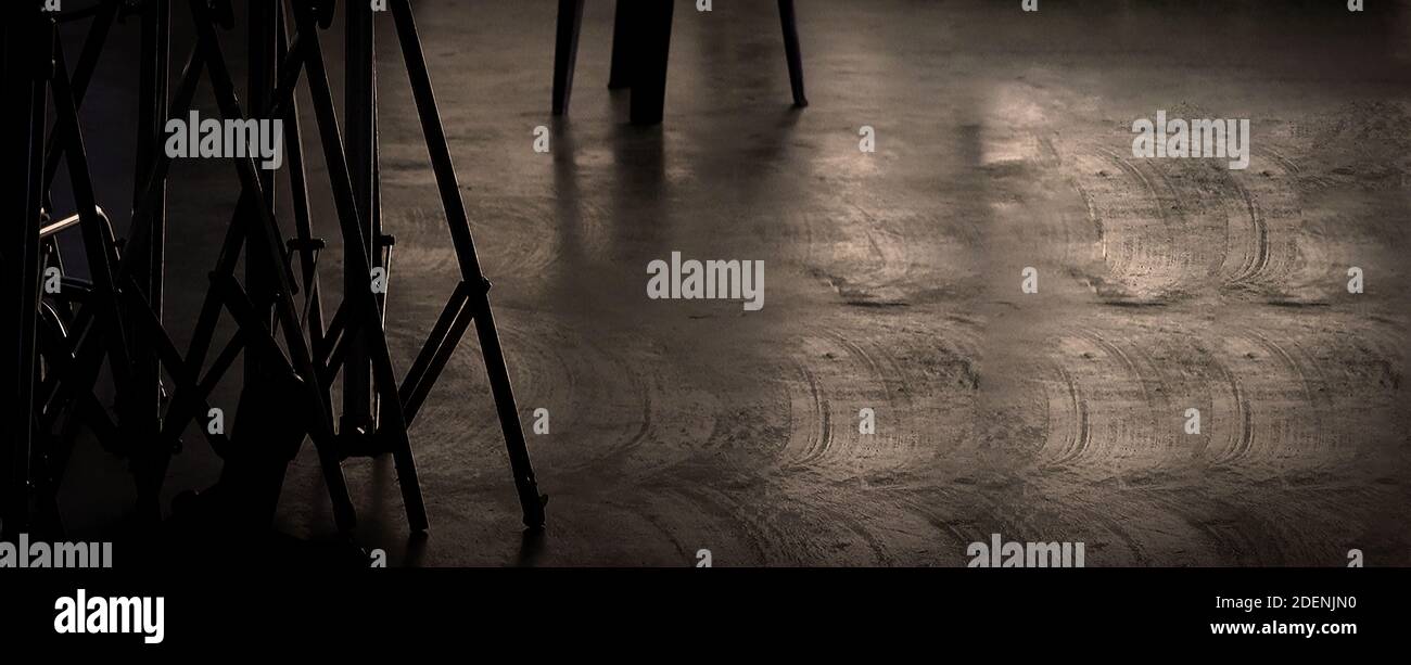 Background studio floor of filming or making of video production that ...