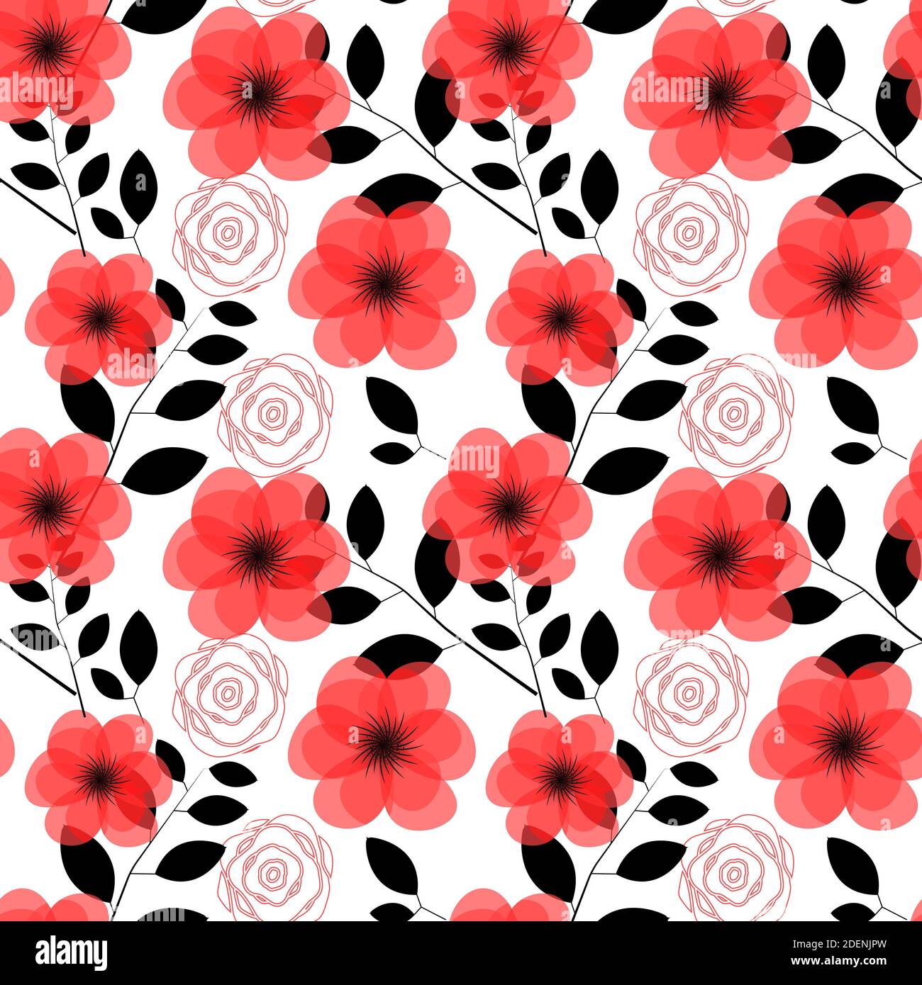 Floral Seamless Pattern Background Illustration Stock Photo - Alamy