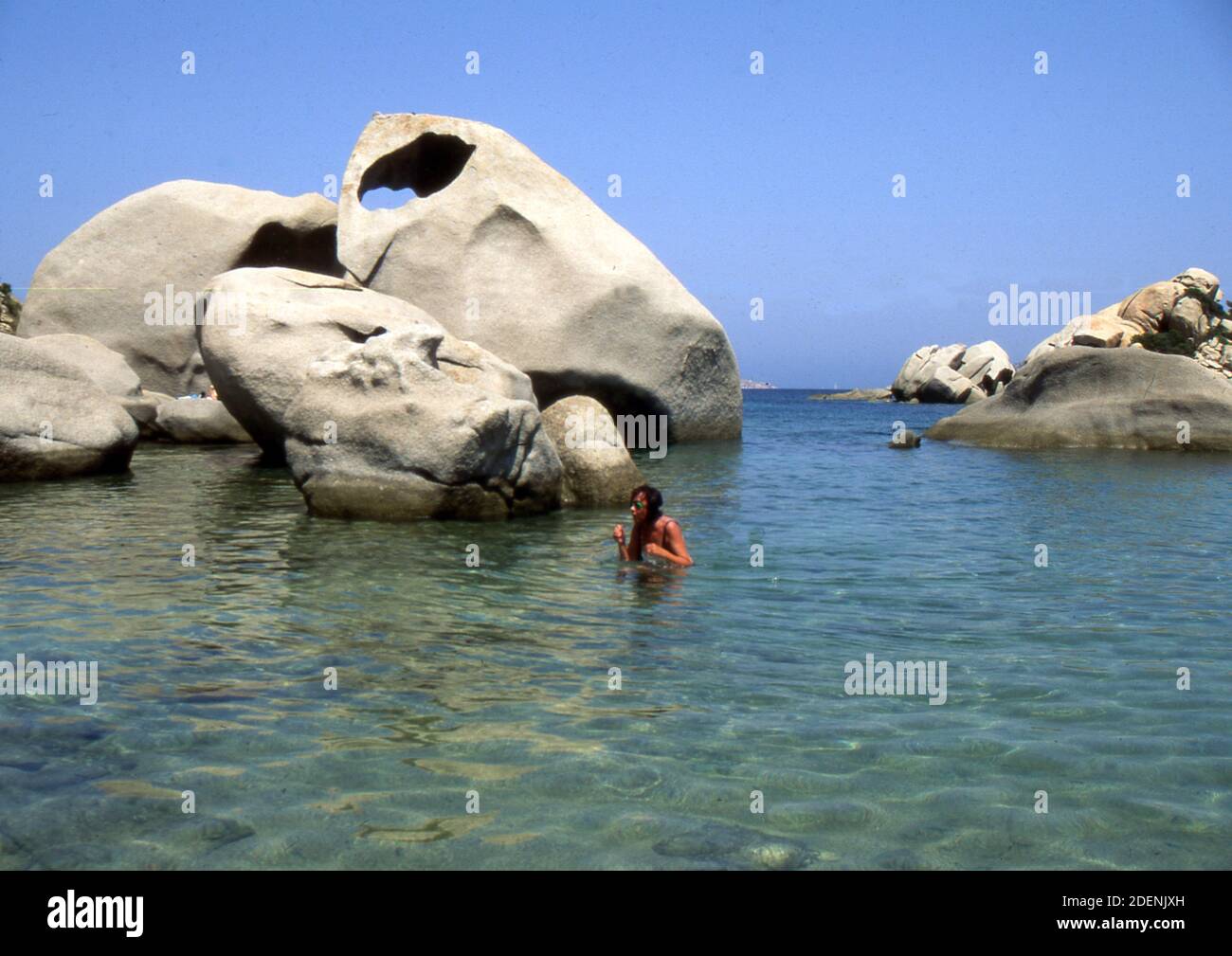 Typical granite rock of Gallura, Sardinia, Italy (scanned from ...