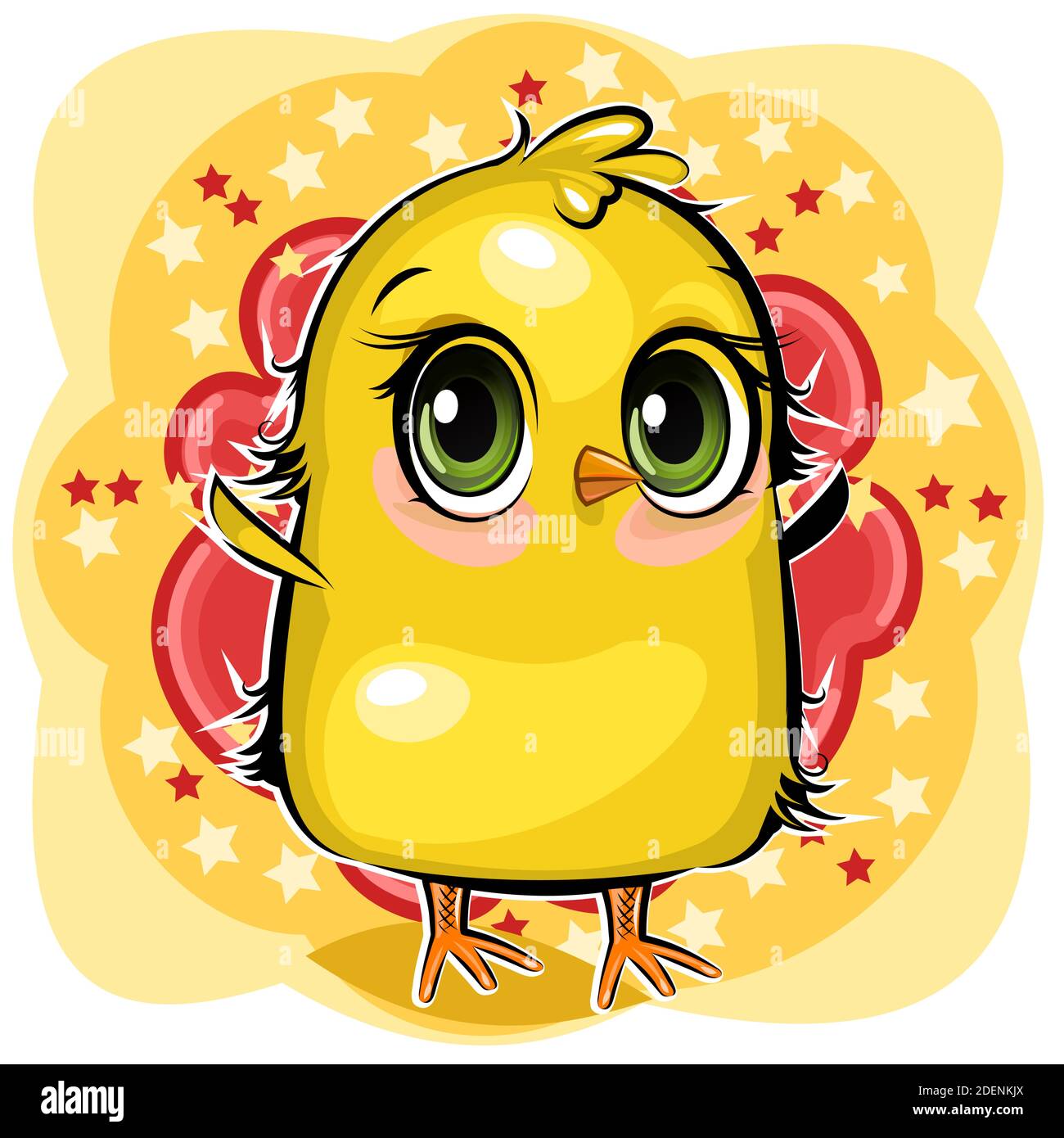 Little chick. The funny chick is trying to take off. Cute and funny ...