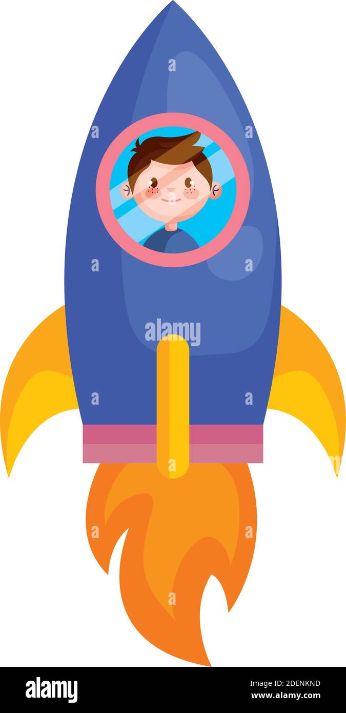 cute little boy in rocket avatar character Stock Vector Image & Art - Alamy