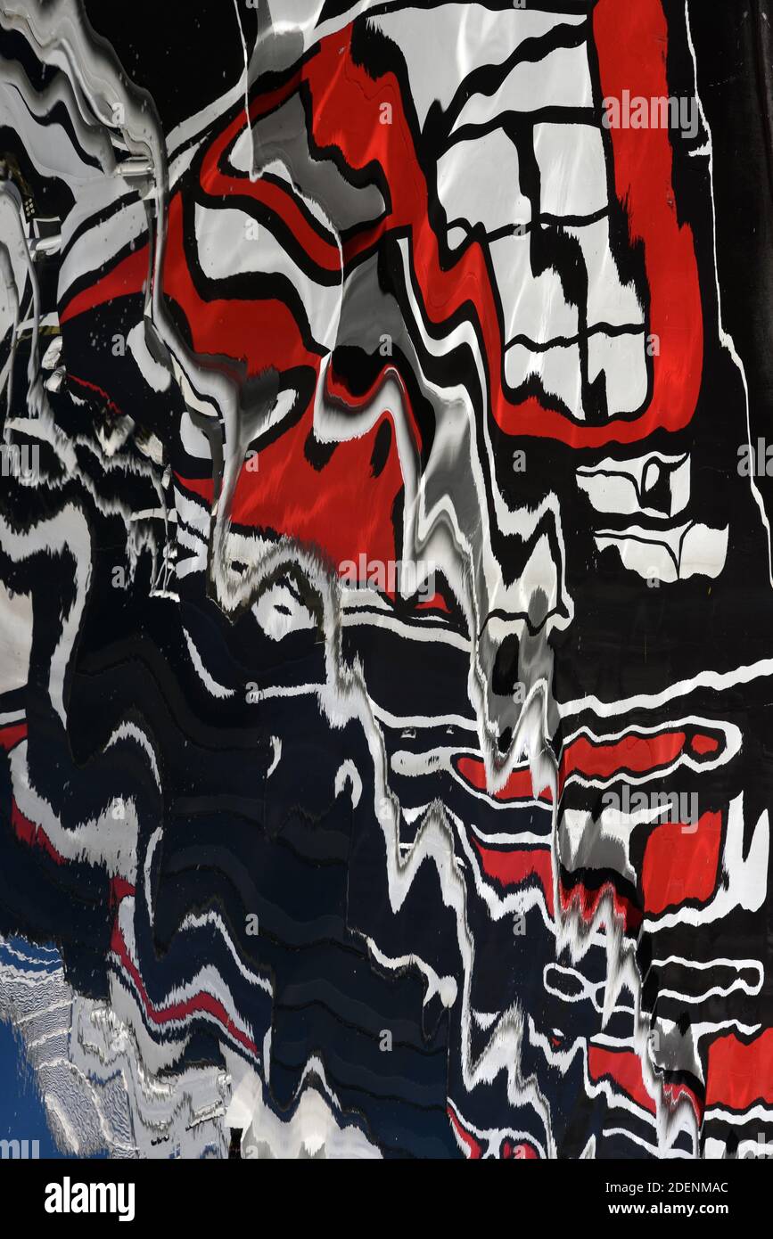 Reflections of an indigenous design create abstract patterns in the ...