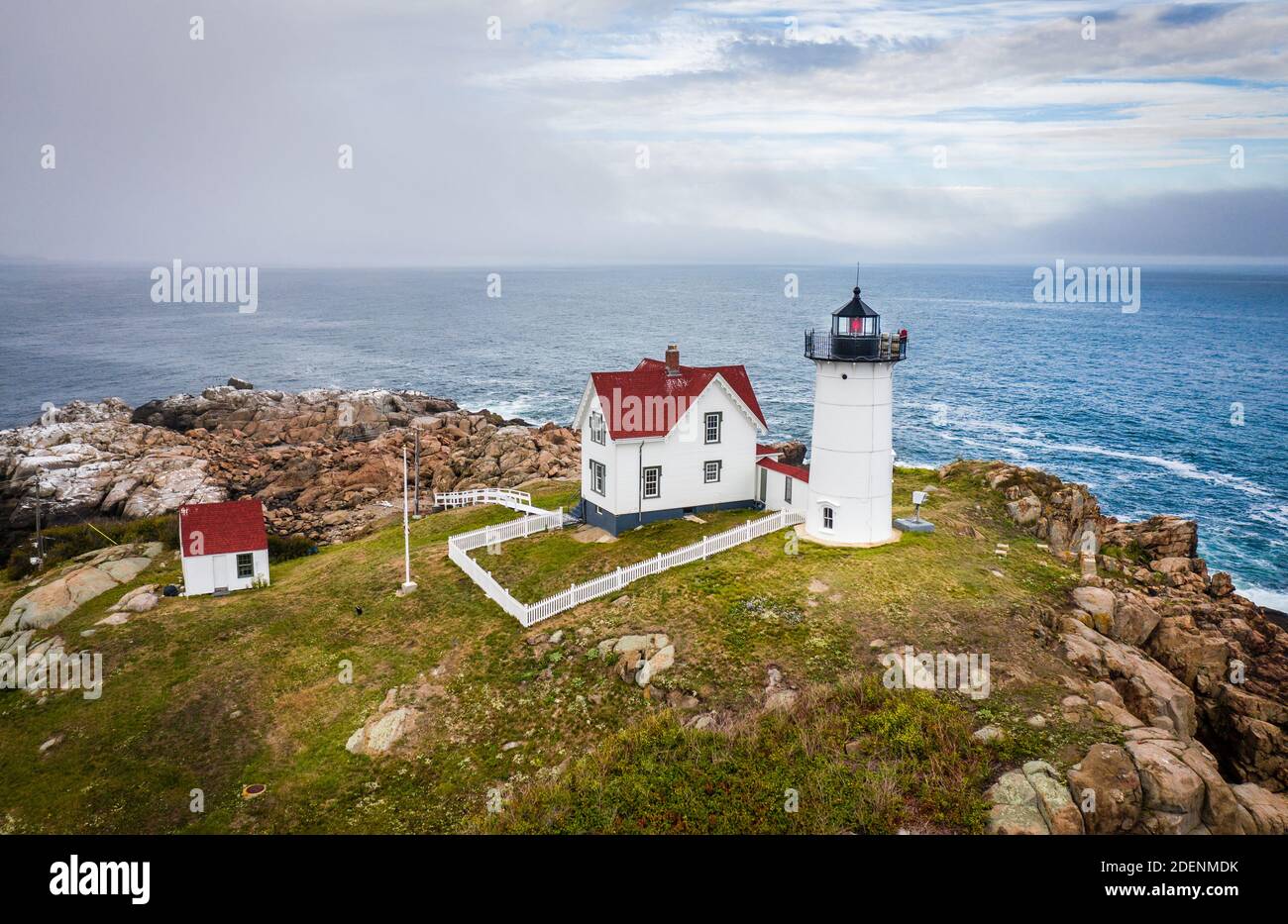 Aerial view of Nubble lighthouse in York, ME Stock Photo - Alamy