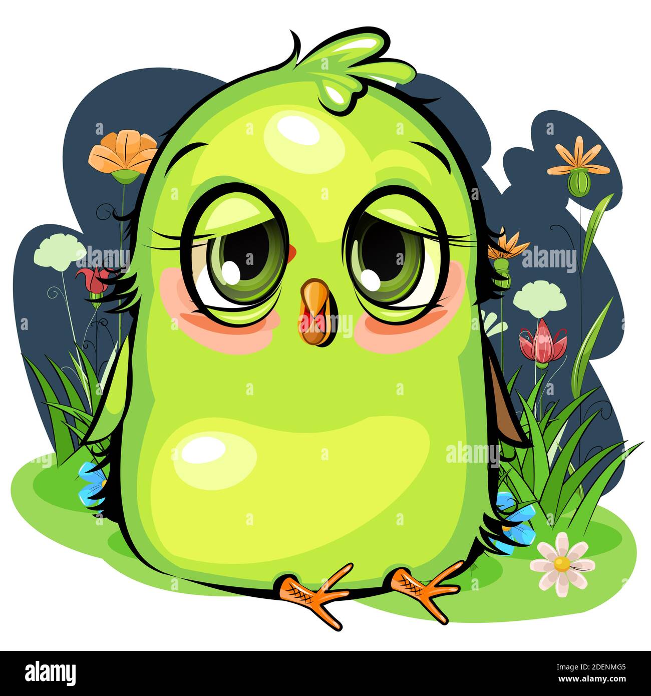 Sleepy parrot. Funny chick. Wants to sleep. Cute and funny baby bird ...