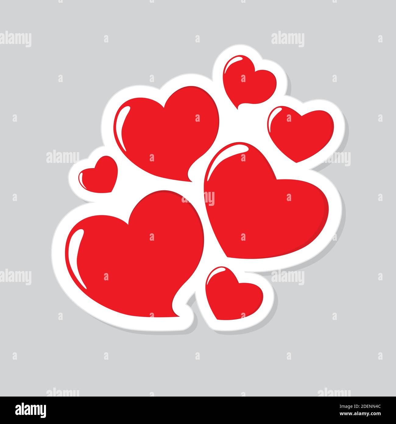 Love. Heart Form Sticker Illustration Stock Photo - Alamy