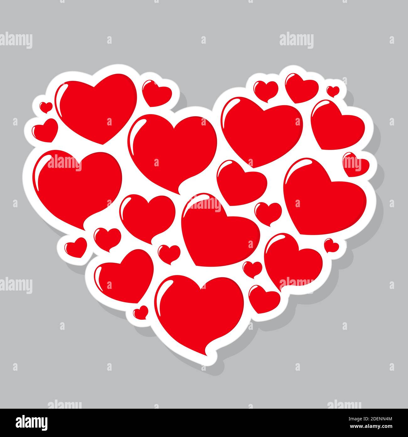 Love. Heart Form Sticker Illustration Stock Photo - Alamy