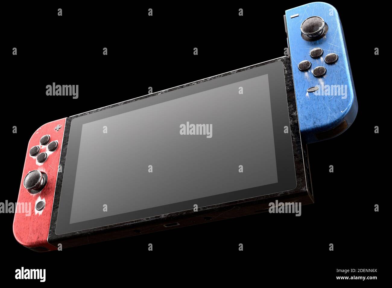 Conceptual used video game controllers attached to touch screen with ...