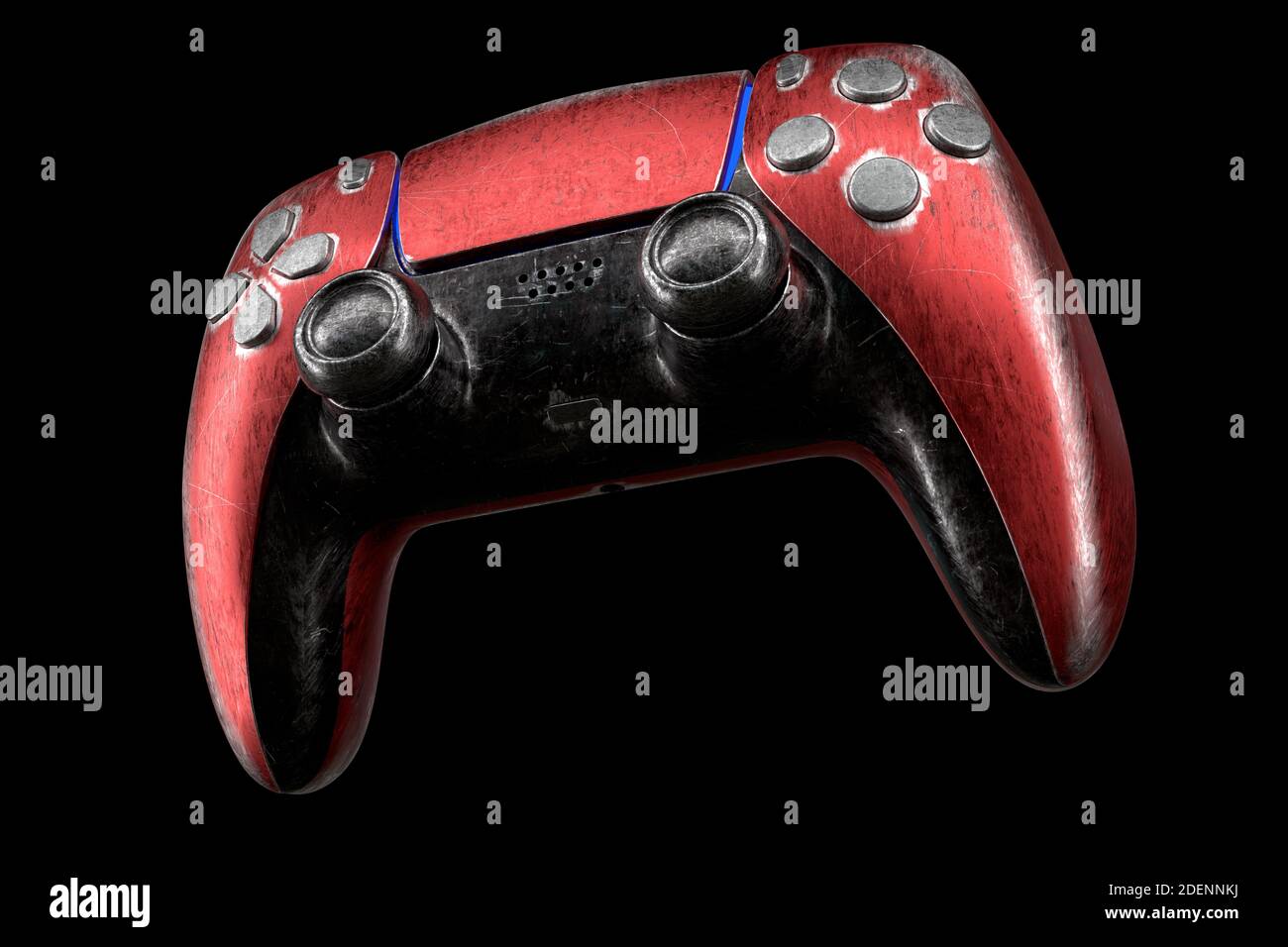 Conceptual used video game controller or joystick with scratches ...