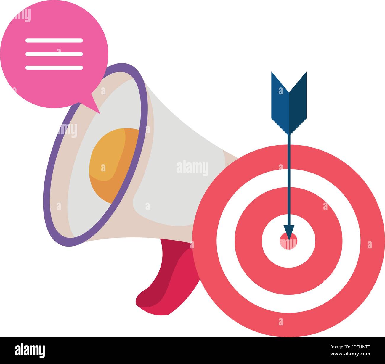 megaphone and target with arrow success icon Stock Vector Image & Art ...
