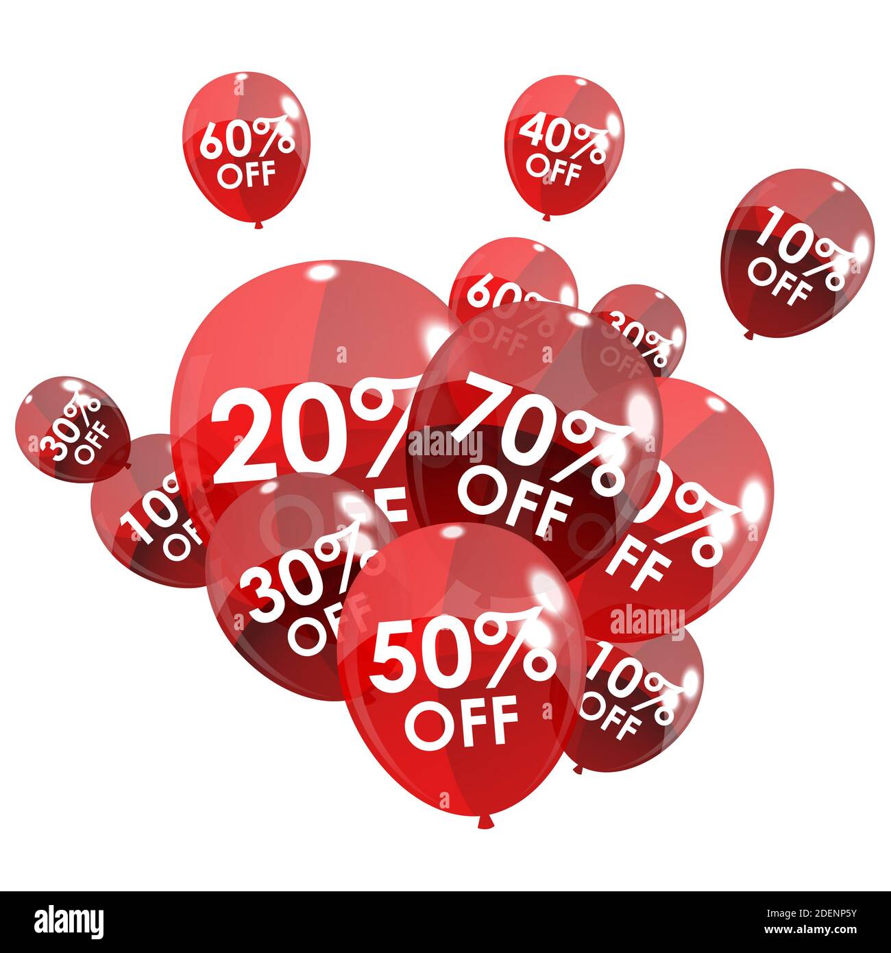 Color Glossy Balloons Sale Concept of Discount. Illustration Stock ...