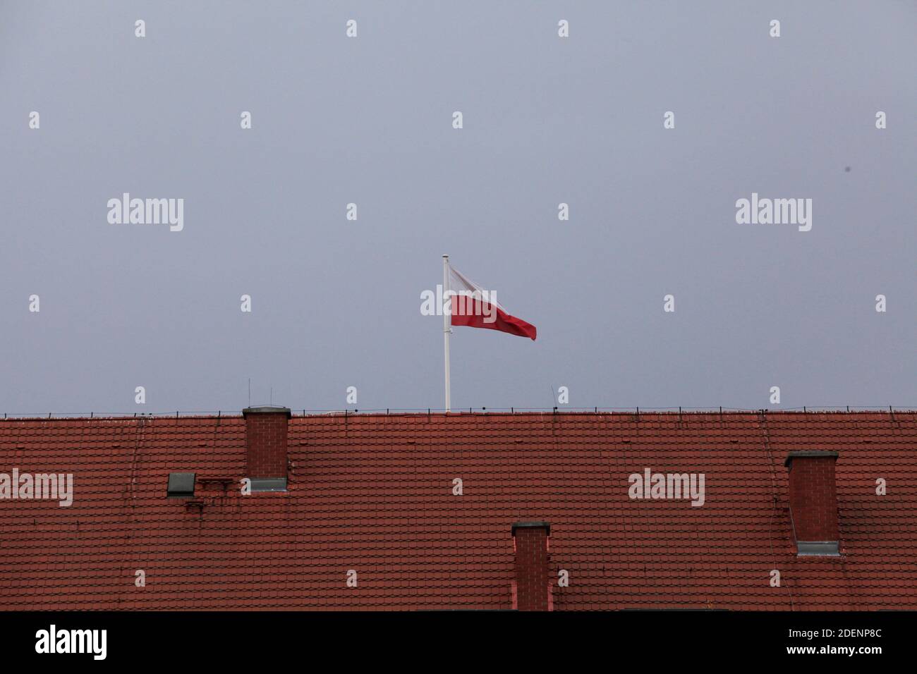 Staatsflagge , Fahne Polen Stock Photo - Alamy