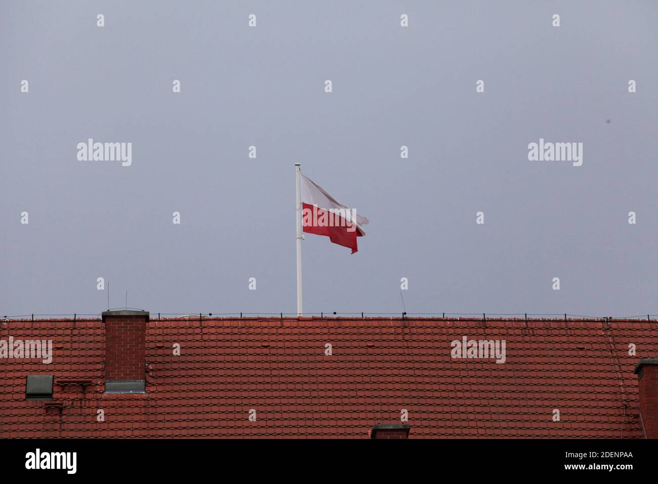 Staatsflagge , Fahne Polen Stock Photo - Alamy