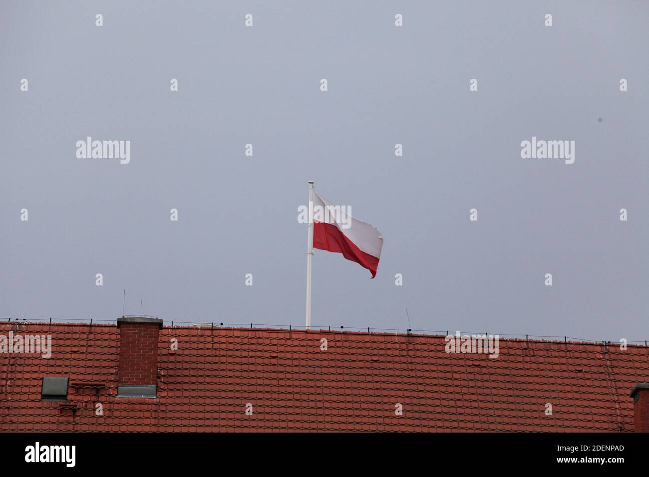 Staatsflagge , Fahne Polen Stock Photo - Alamy