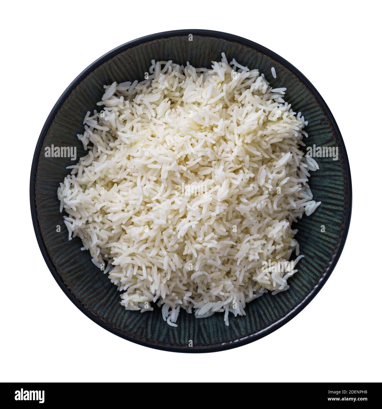 Bowl of boiled rice isolated on white top view Stock Photo - Alamy