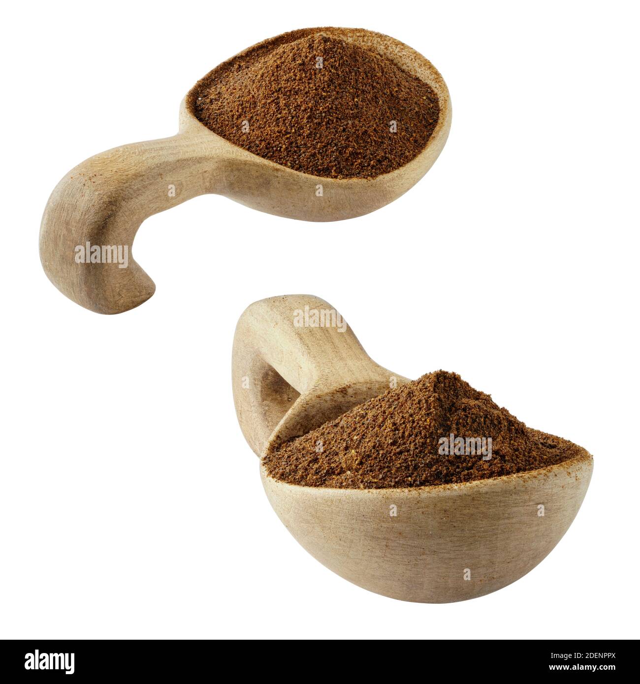 Fermented rye malt in small wooden scoop isolated on white Stock Photo ...