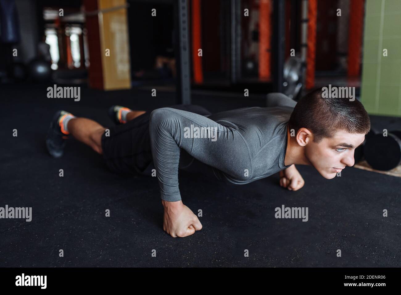 Group athletic people doing push hi-res stock photography and images ...