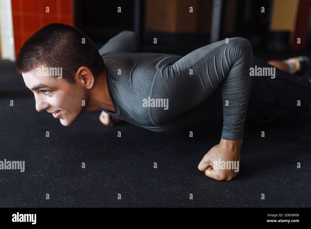 Group athletic people doing push hi-res stock photography and images ...