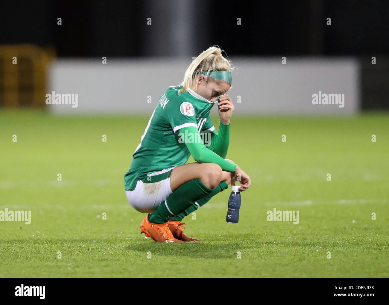 Republic of Ireland's Denise O'Sullivan reacts after the final whistle ...