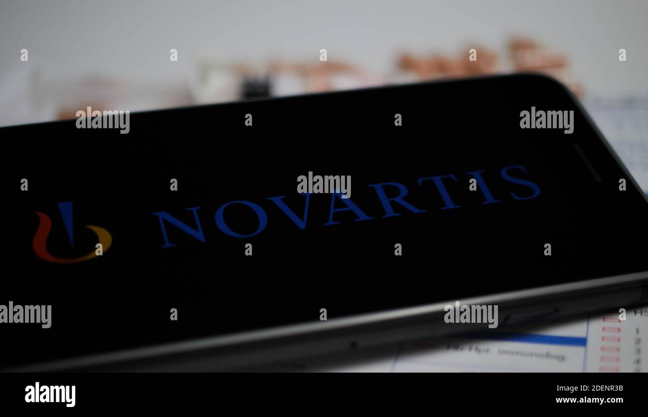 Viersen, Germany - April 9. 2020: Close up of mobile phone screen with ...