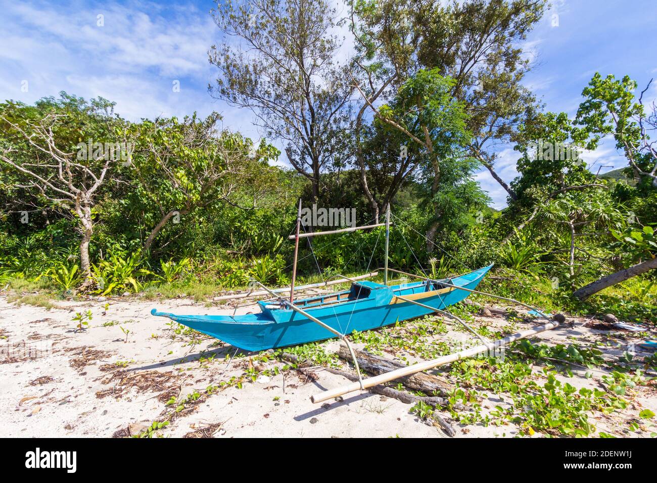 Outrigger boat at a beach in Baler, Philippines Stock Photo - Alamy